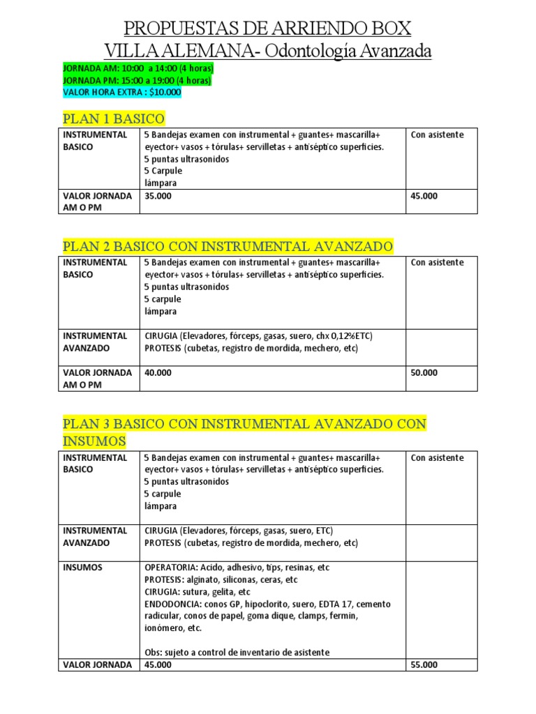Propuestas de Arriendo Box | PDF