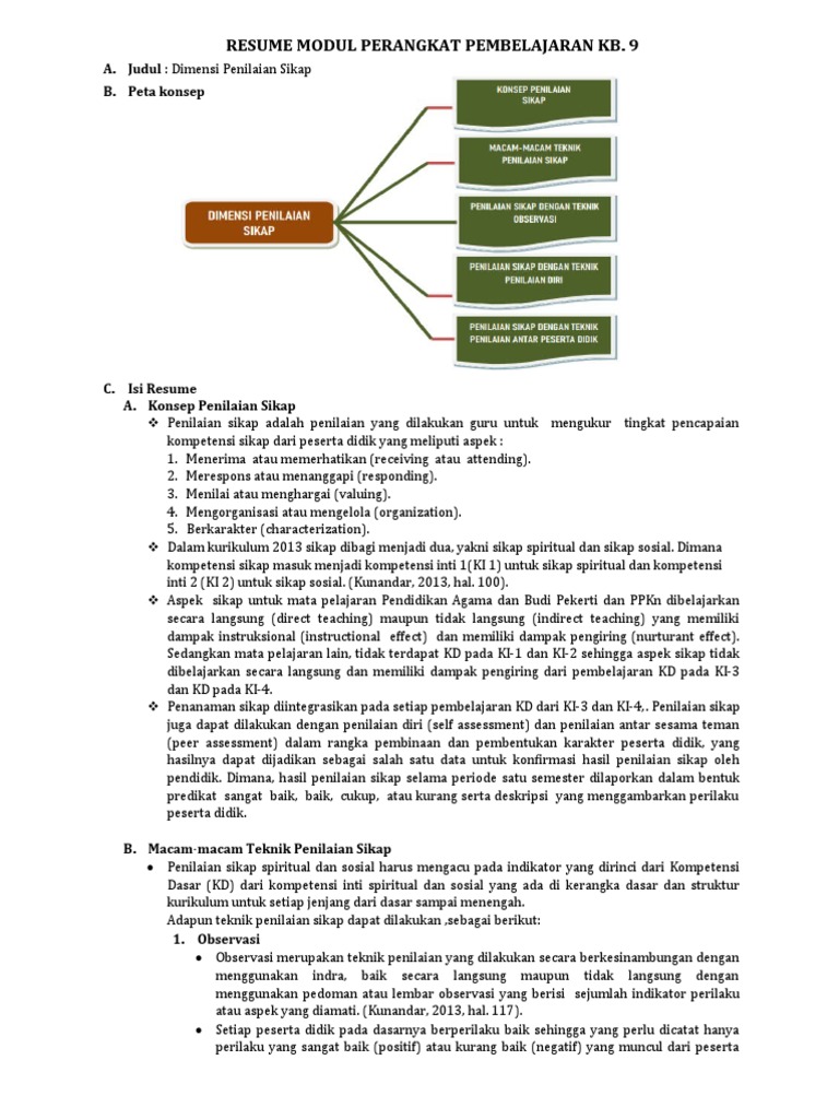RESUME KB.9 Modul Perangkat Pembelajaran | PDF