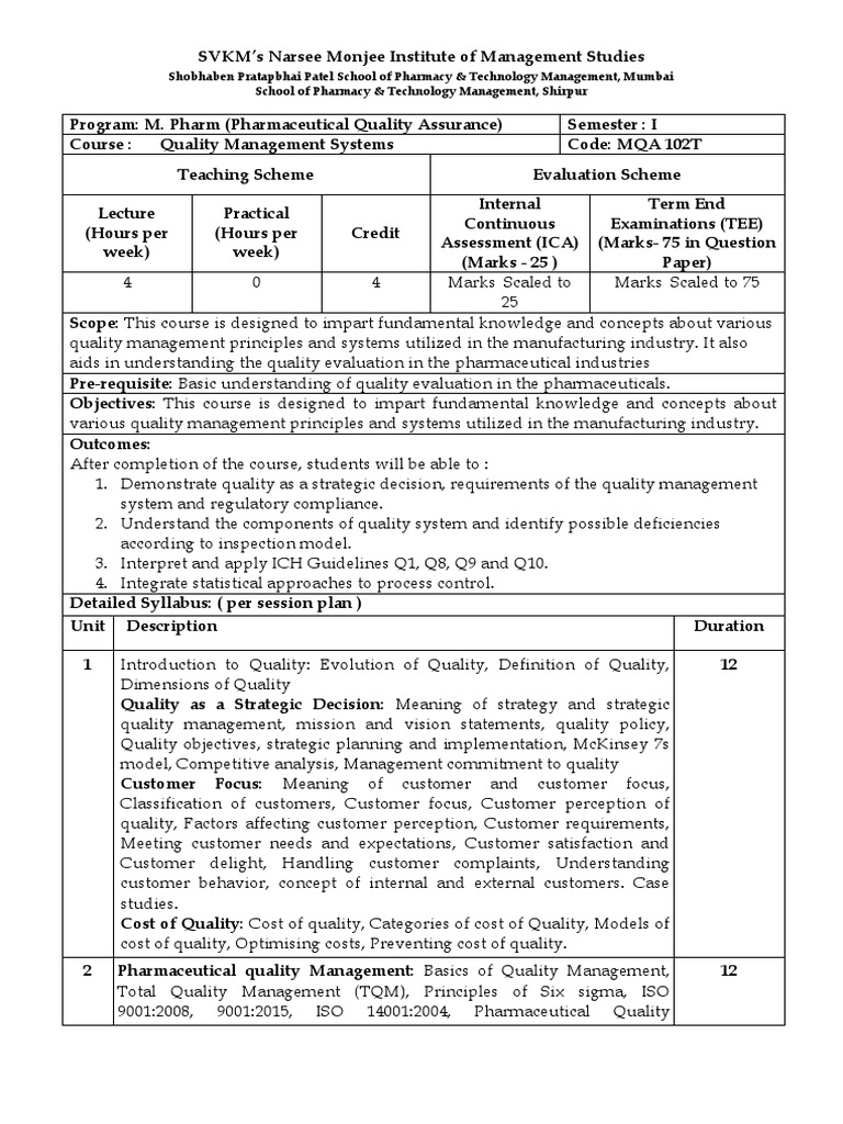 Quality Management Systems PDF | PDF