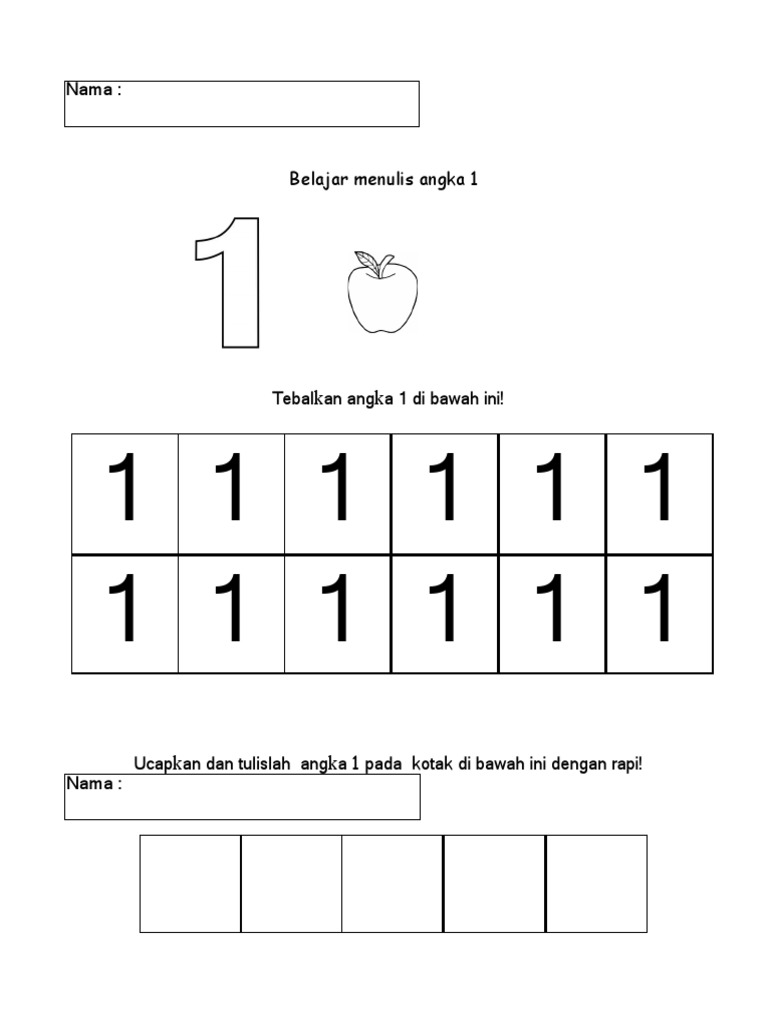 Belajar Menulis Angka 1-10 | PDF