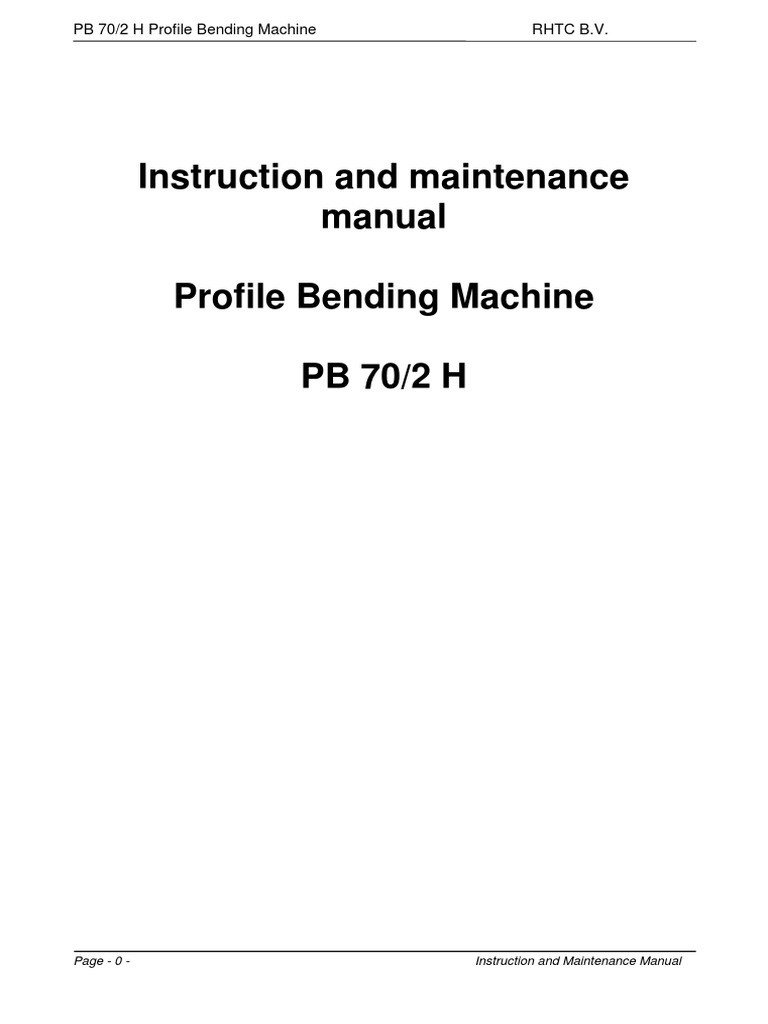 Bending Machine Manual Instructions en | PDF | Manual Transmission | Gear