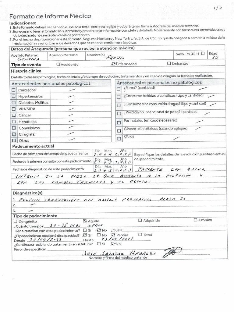 Informe Medico | PDF