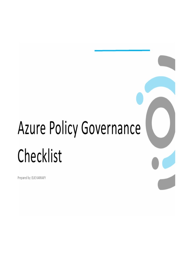 Azure Policy Governance Checklist | PDF | Policy | Governance