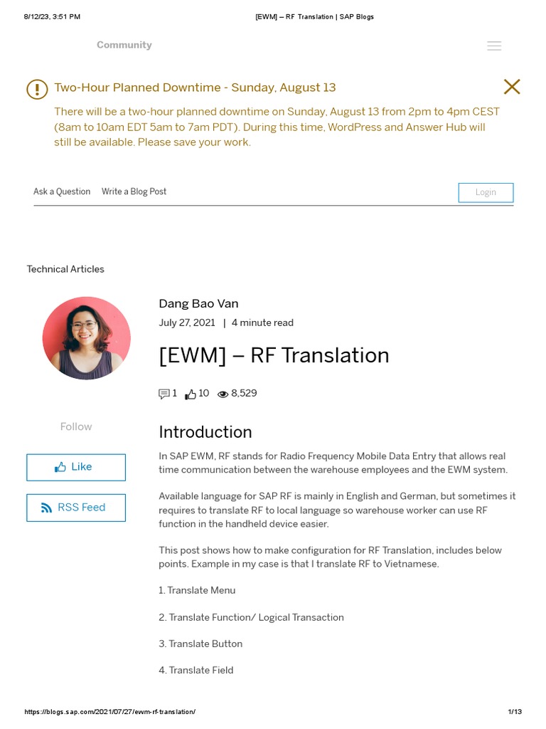 (EWM) - RF Translation | PDF