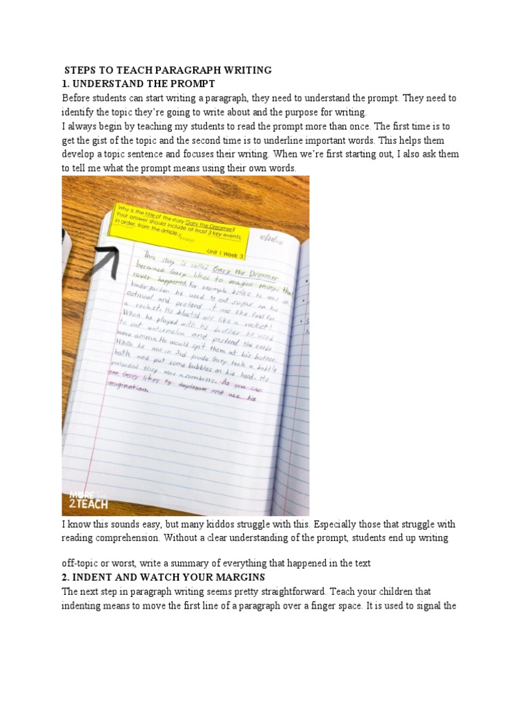 Steps To Teach Paragraph Writing | PDF | Paragraph | Human Communication