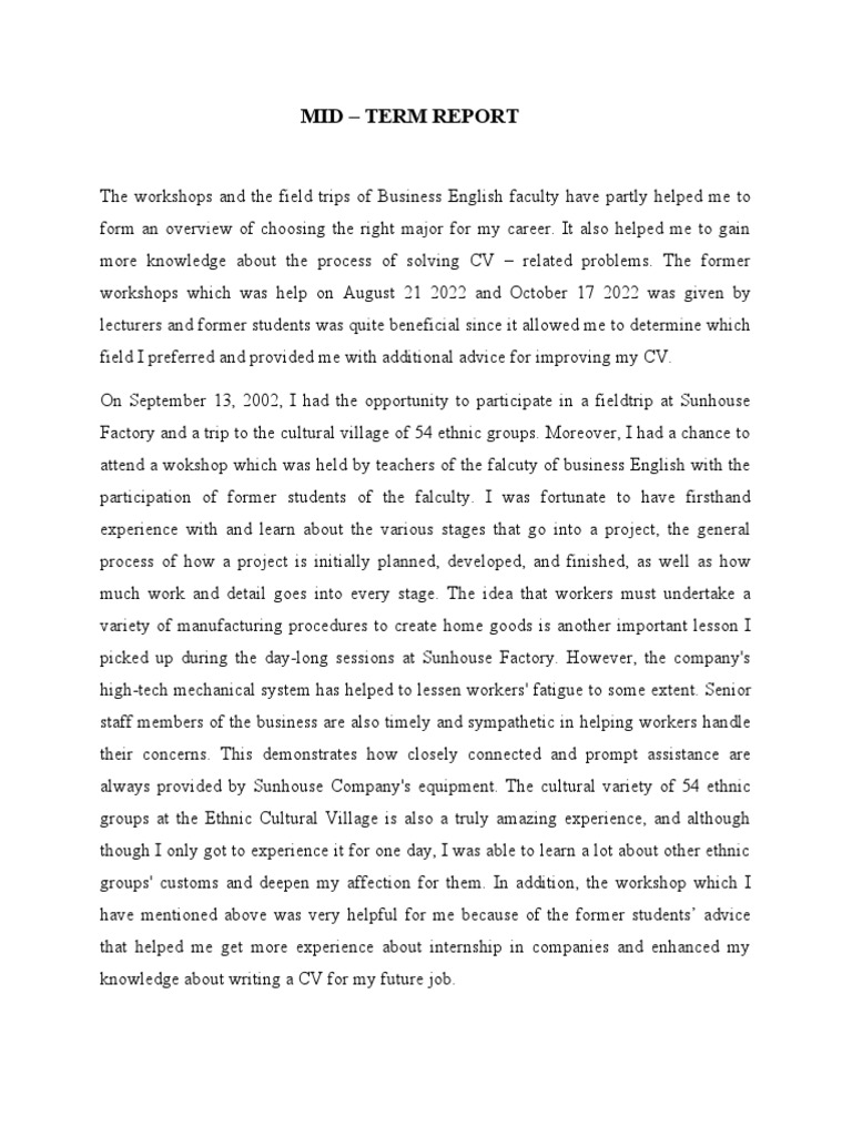 Mid - Term Report | PDF | Knowledge | Cognition