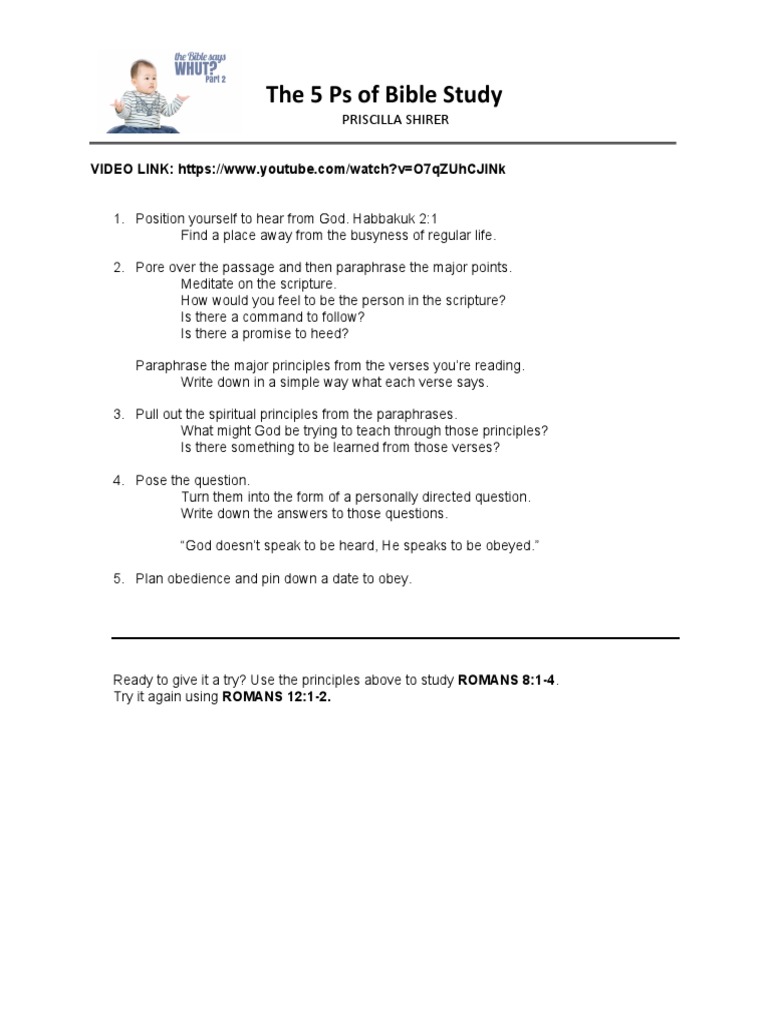The 5 Ps of Bible Study (Priscilla Shirer) | PDF