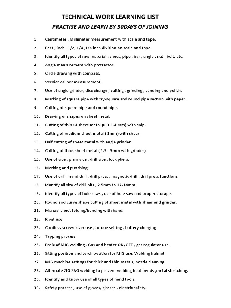 Technical Learning List | PDF