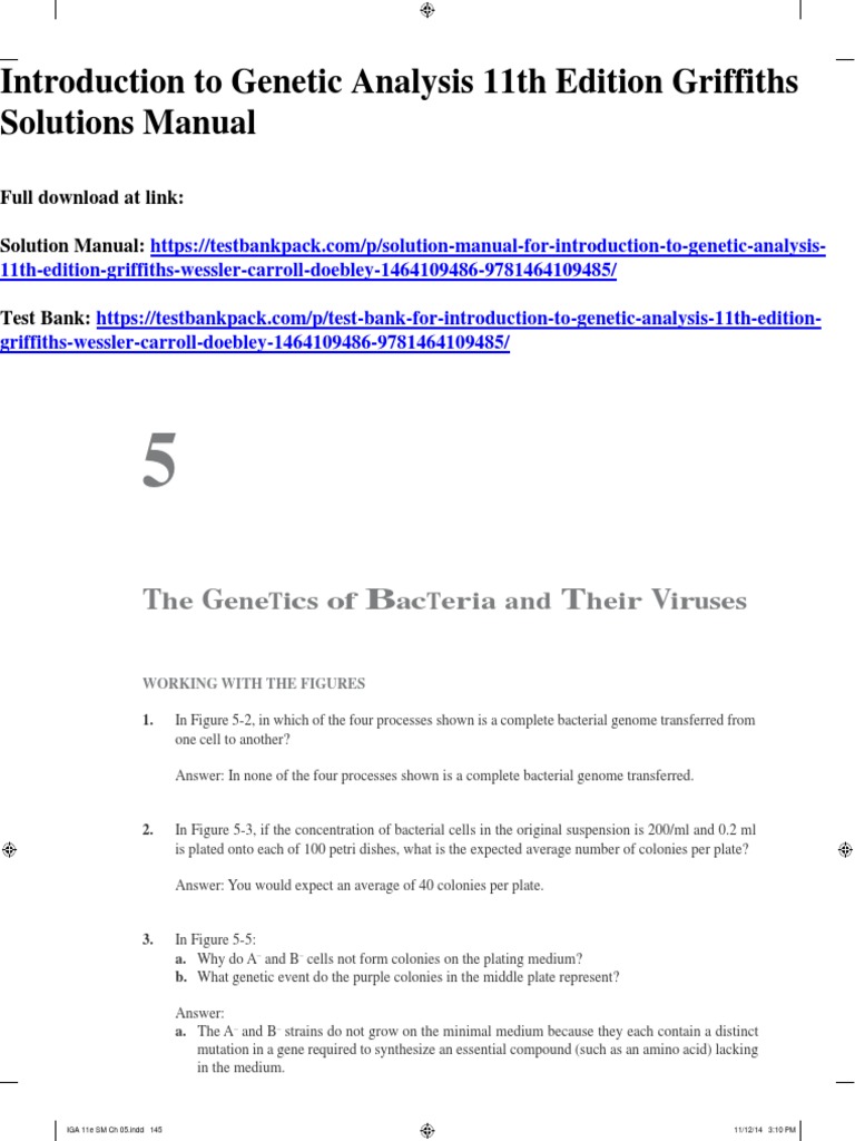 Introduction To Genetic Analysis 11th Edition Griffiths Solutions ...