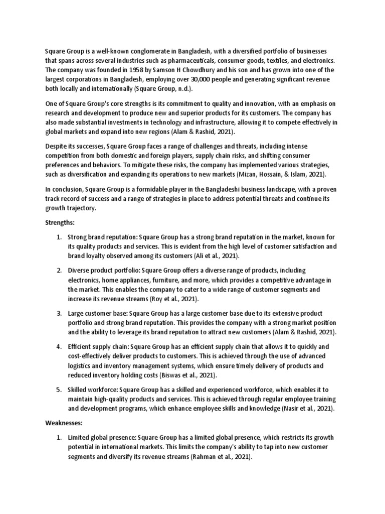 Assignement On SWOT Analysis | PDF | Supply Chain | Brand