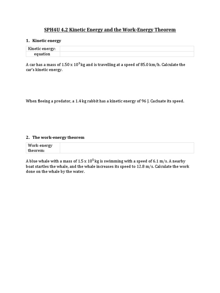 4.2 Kinetic energy and the work-energy theorem | PDF