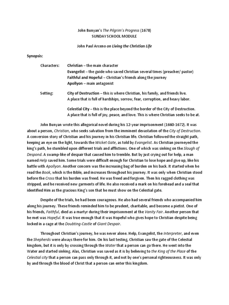 A Curriculum of John Bunyans Pilgrims PR | PDF | The Pilgrim's Progress ...