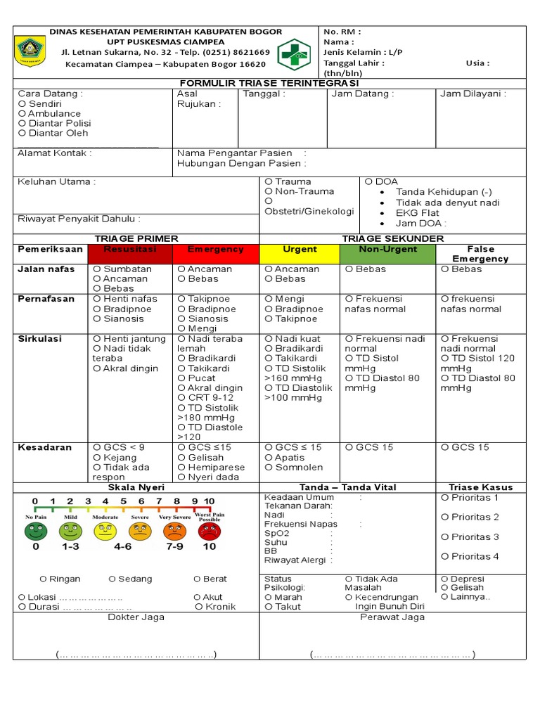 Formulir Triase Terintegrasi | PDF