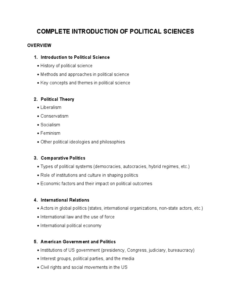 Complete Introduction of Political Sciences | PDF | Political Science ...