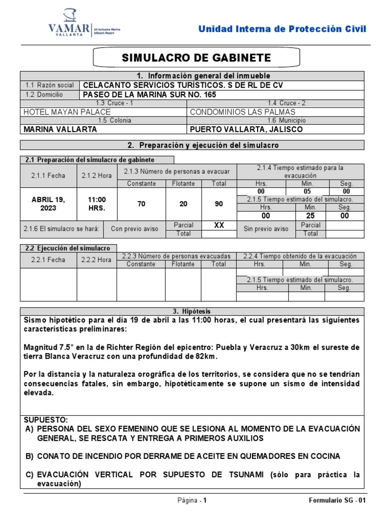 Formulario - SG - 01 - Abril 13 2023 | PDF