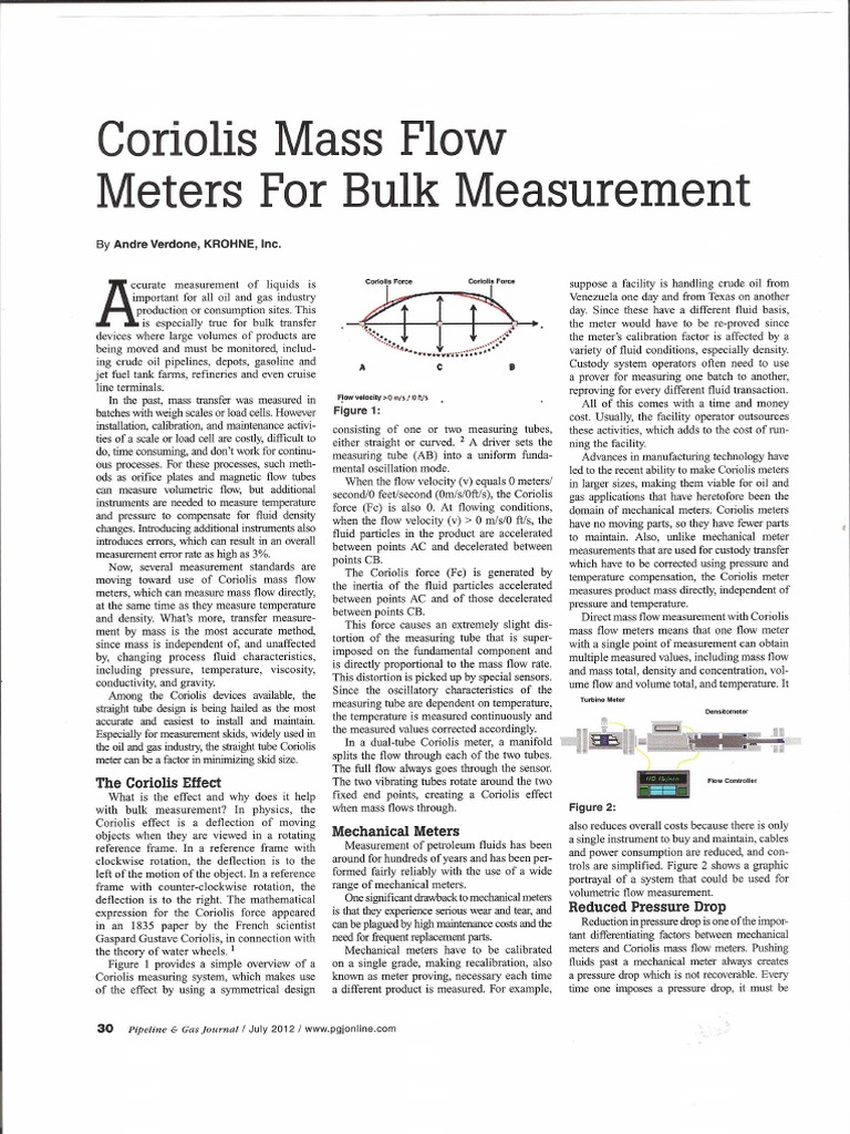 Coriolis Meter | PDF