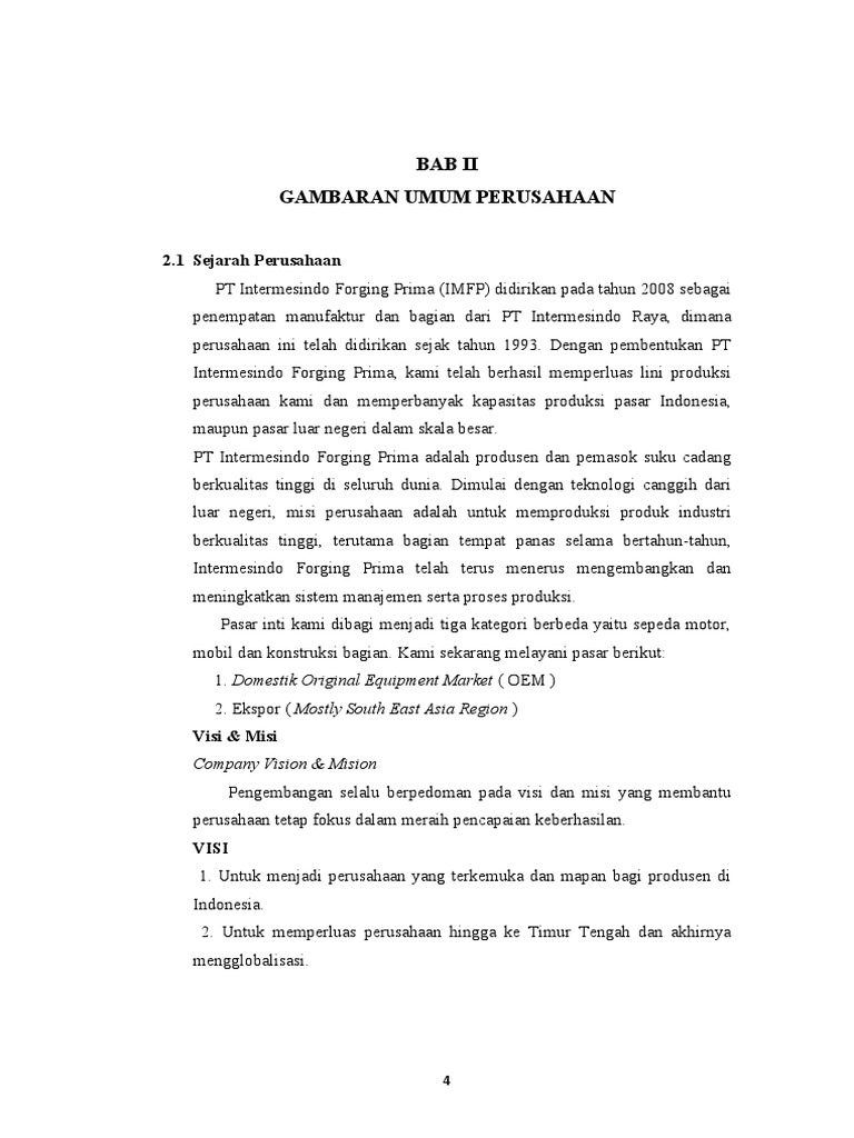 Profil PT Intermesindo Forging Prima | PDF | Bisnis