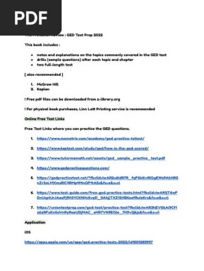 Free Printable Ged Practice Test With Answer Key Free Printable