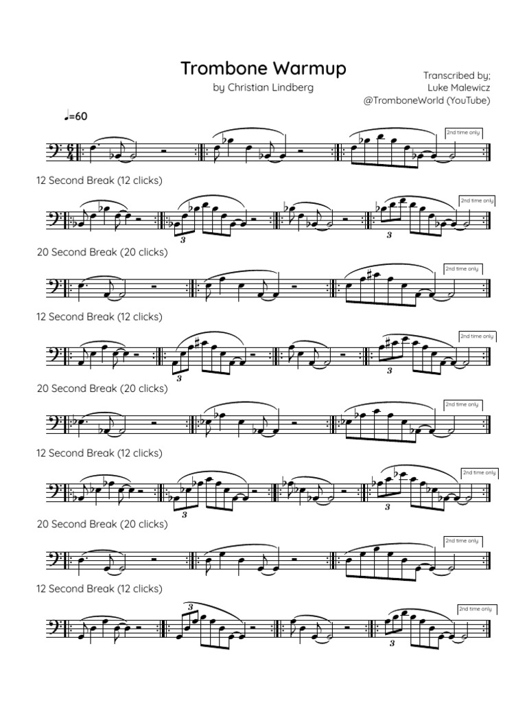 Warm Up - Trombone | PDF