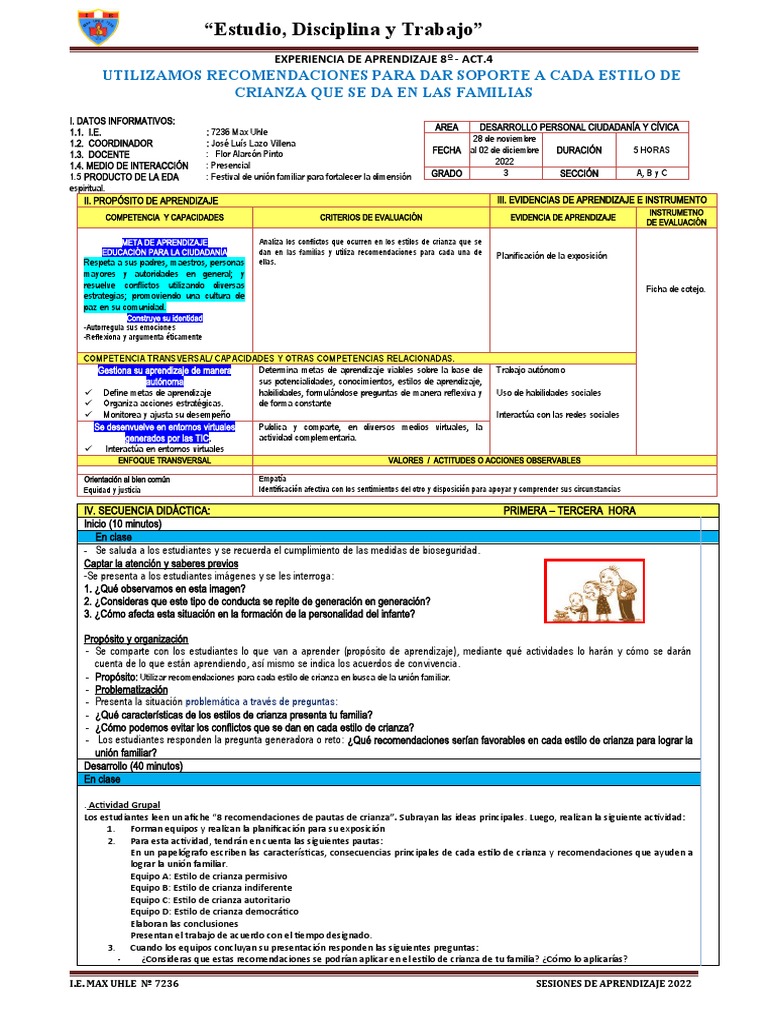 EdA 08 - Sesión 4 DPCC 3º - 2022 | PDF | Aprendizaje | Evaluación