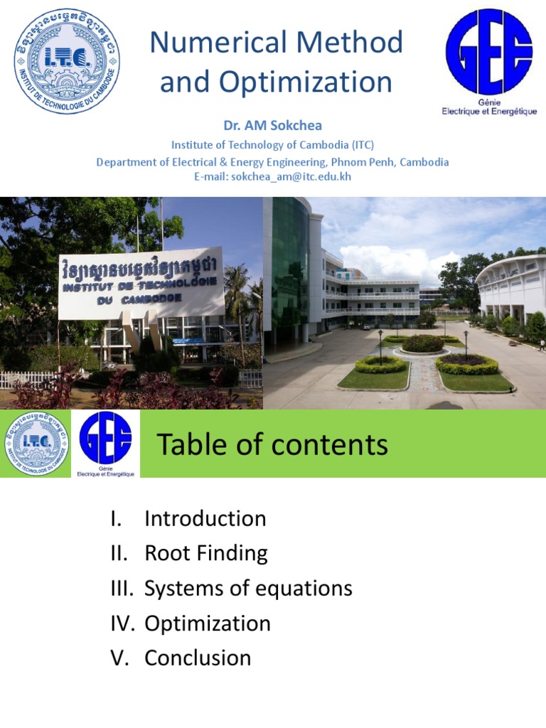Nemerical Optimization I3 Lesson | PDF