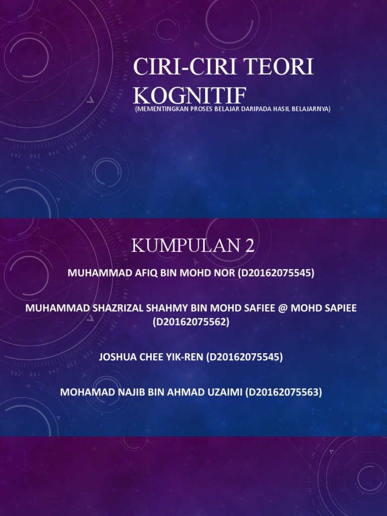 Ciri-Ciri Teori Kognitif-1 | PDF