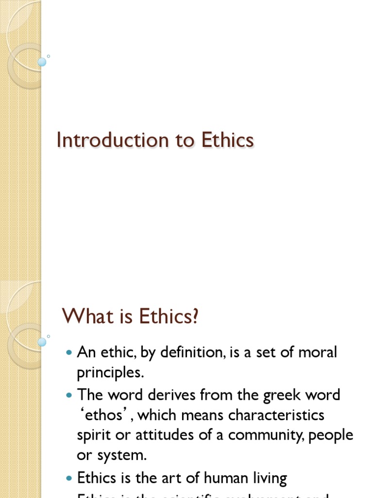 Introduction To Ethics & Values | PDF | Value (Ethics) | Morality