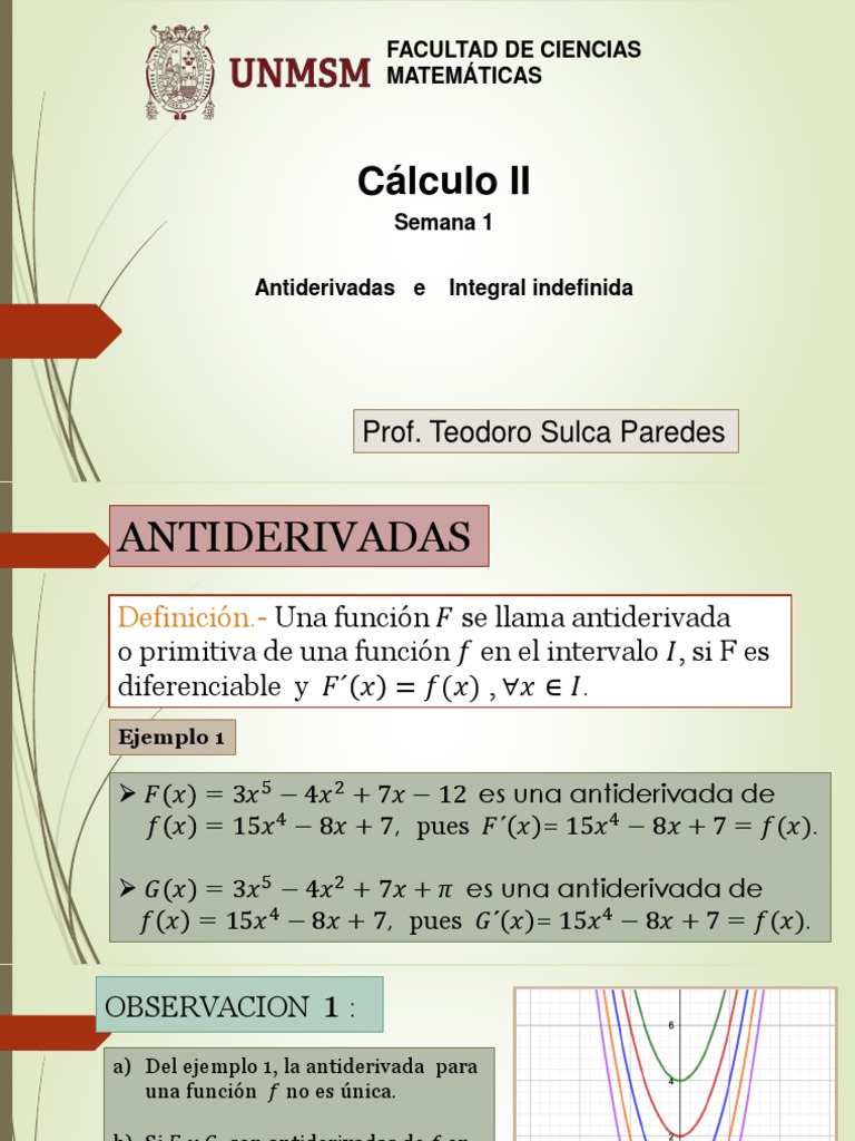 Primera Clase Profesor Sulca | PDF | Integral | Lógica matemática