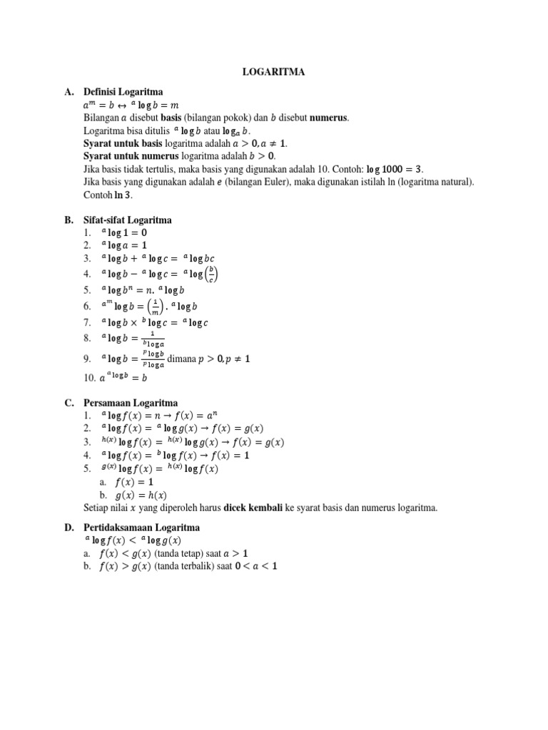 Handout Logaritma | PDF