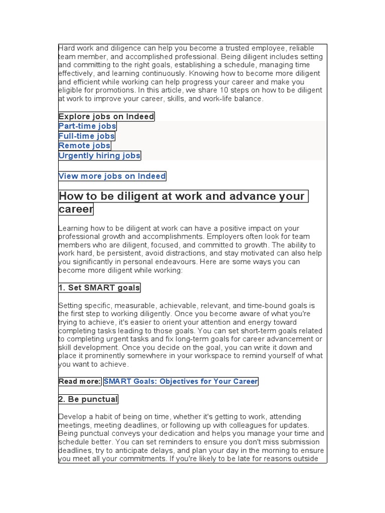 Hard Work and Diligence Can Help You Become A Trus | PDF