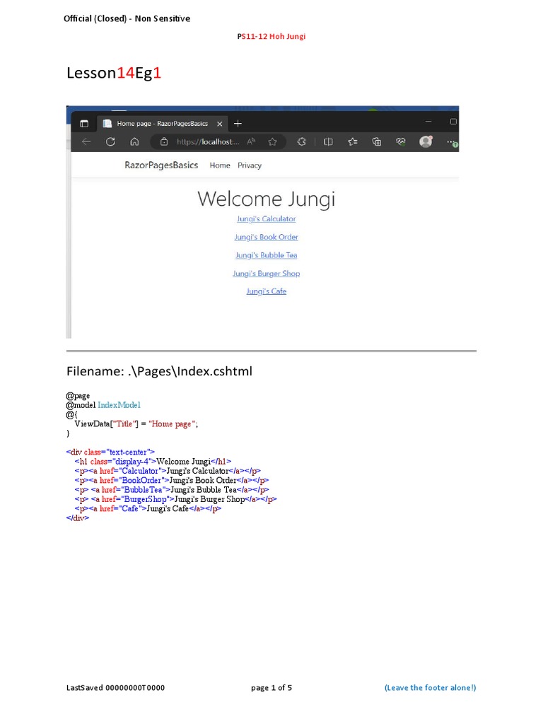 Lesson14 - Examples (PS11-12 Hoh Jungi) | PDF