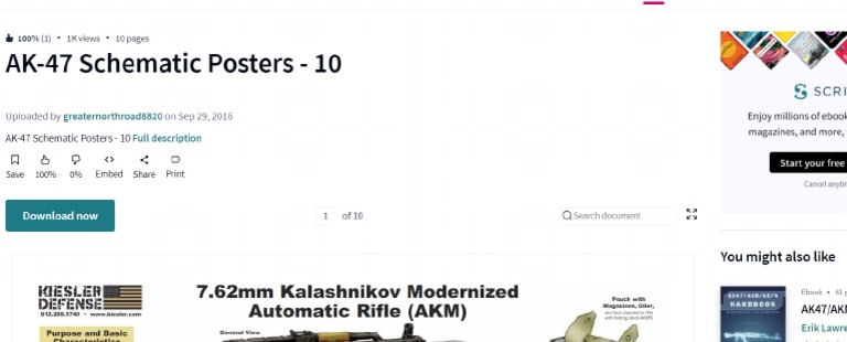 AK 47 Schematic Posters 10 PDF Trigger Firearms Gun Barrel | PDF
