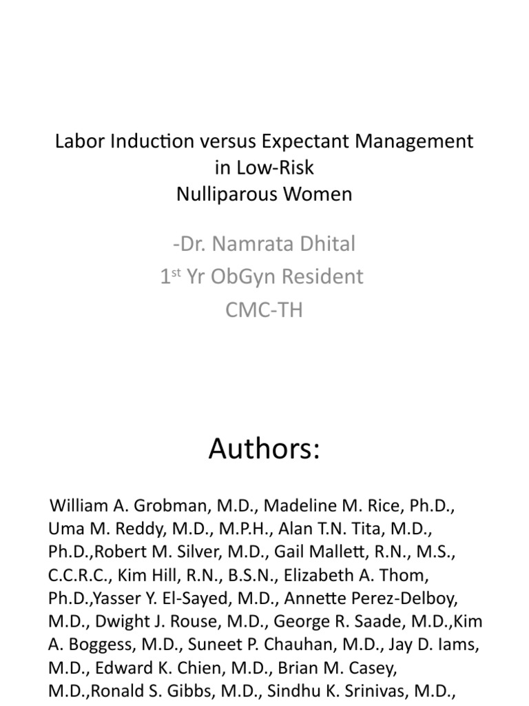 ARRIVE Trial: Induction vs. Management | PDF | Childbirth | Clinical ...