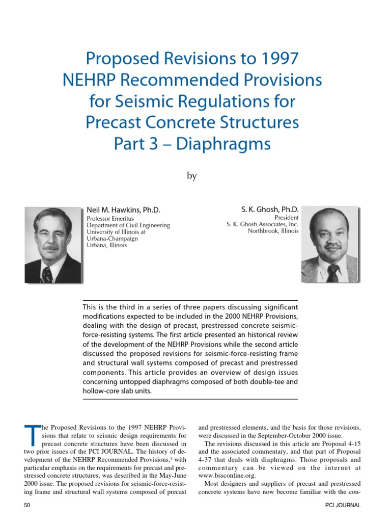 Seismic Design of Precast Diaphragms | PDF