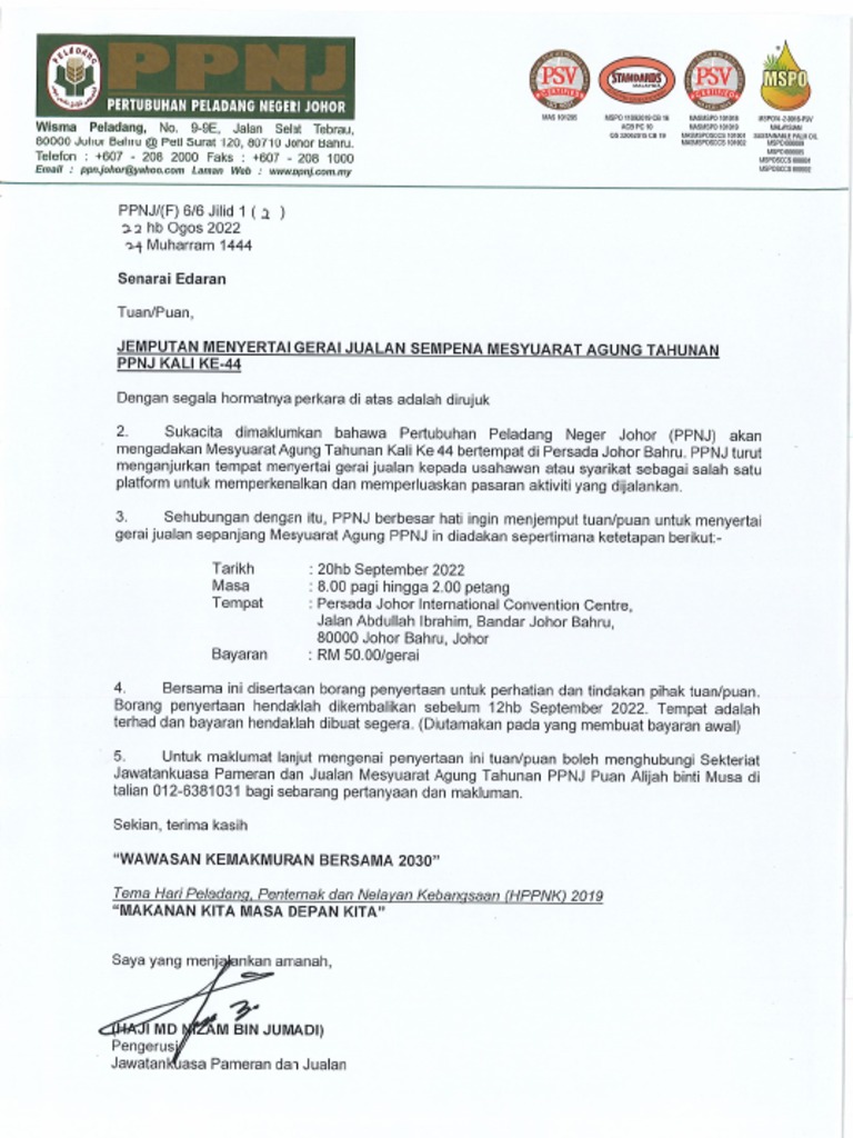 Mat PPNJ 44 Gerai | PDF