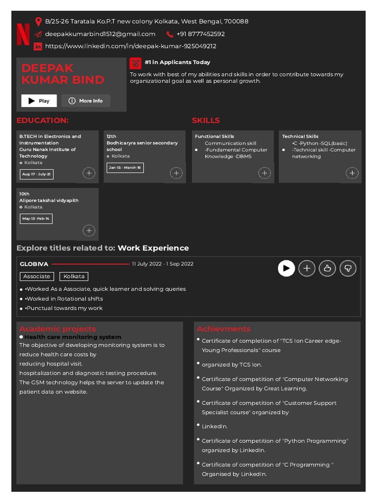 Deepak Kumar Resume 2023 N | PDF | Computing