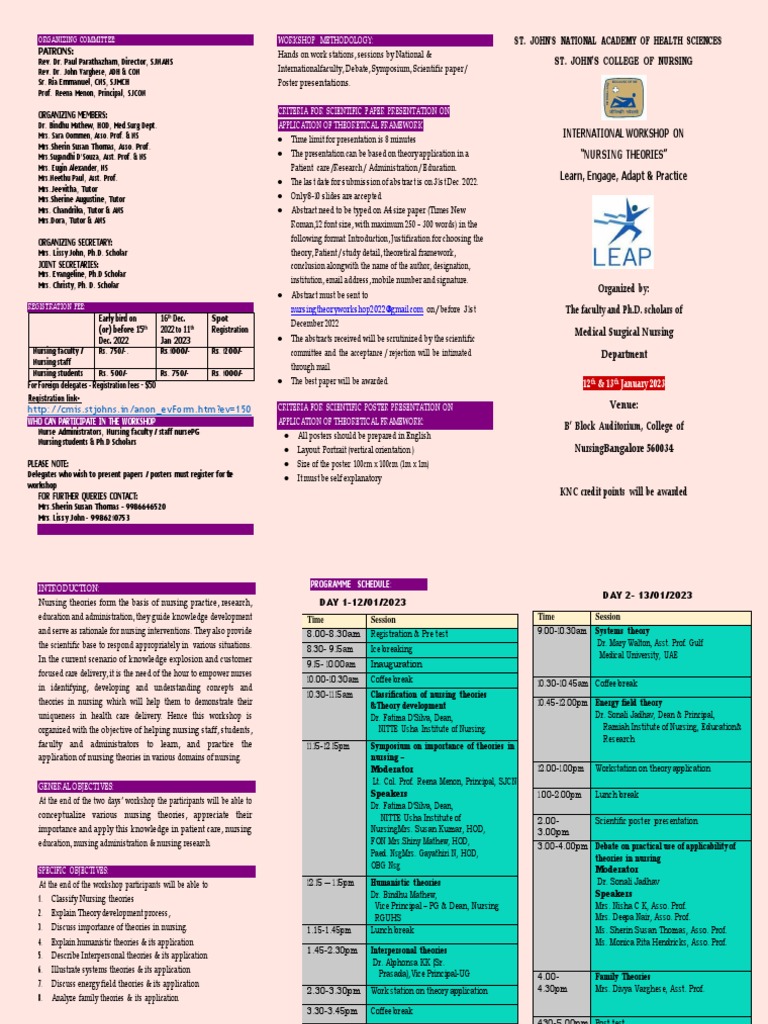 Nursing Theories Workshop Brochure | PDF