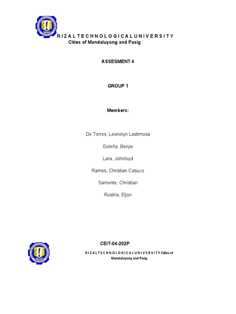Assessment 4 - Group 1 PDF | PDF