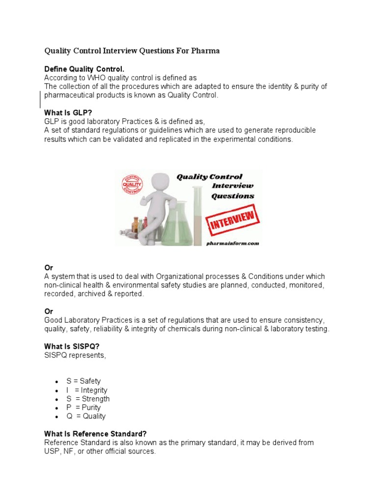 Quality Control Interview Questions For Pharma | PDF | Chromatography ...