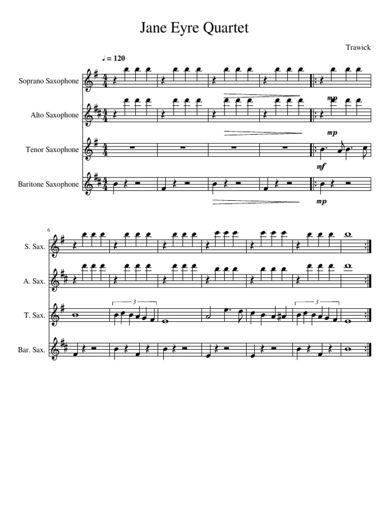 Jane Eyre Saxophone Quartet | PDF