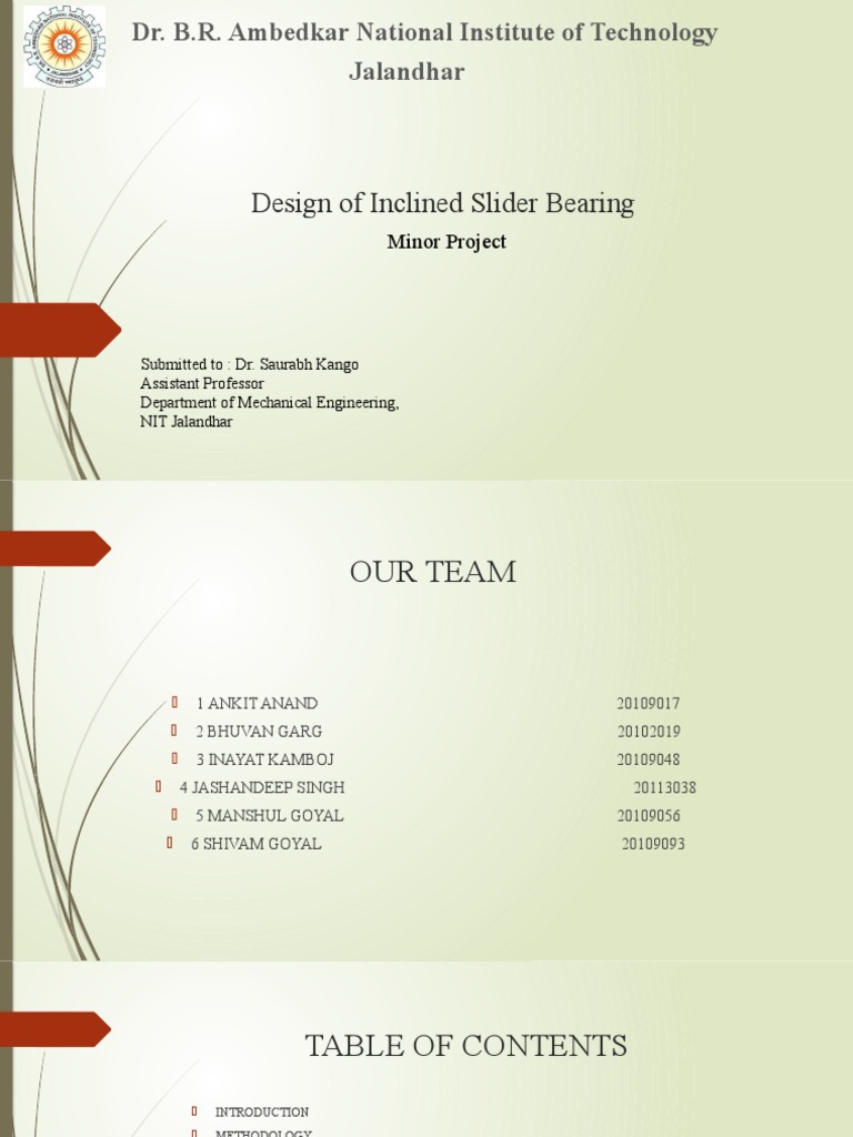 Design of Inclined Slider Bearing (1) '' | PDF | Science & Mathematics