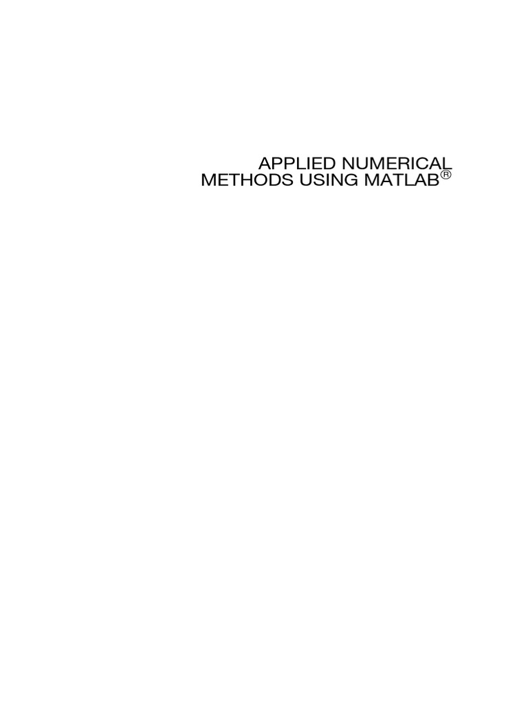 Applied Numerical Methods Using MATLAB - 2005 - Yang | PDF