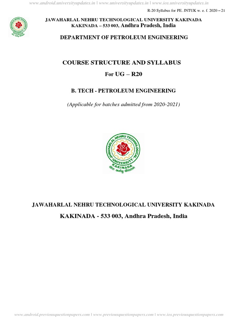 JNTUK B.tech R20 Petroleum CS & Syllabus | PDF | Corrosion ... JNTUK B.tech R20 Petroleum CS & Syllabus | PDF | Corrosion ...