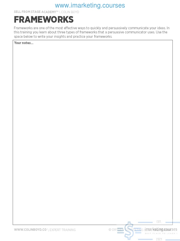 01-Frameworks Worksheets | PDF