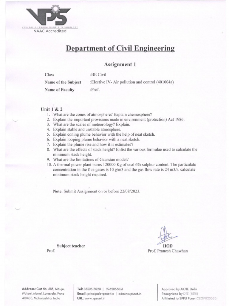 BE Civil APC Assignment | PDF
