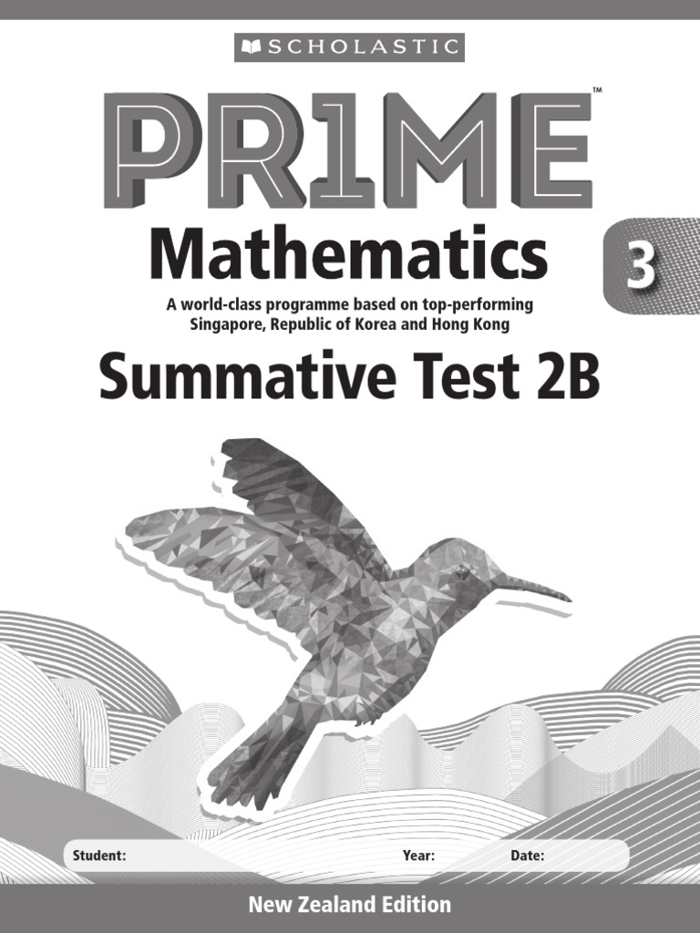 PR1ME Summative Tests NZ 2B Test 3 | PDF