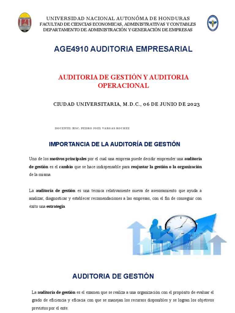 Auditoria de Gestión Auditoria Operacional | PDF | Auditoría | Business