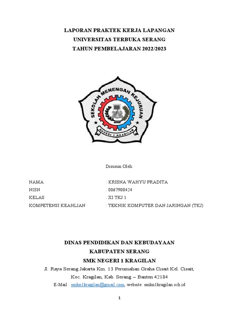 Template LAPORAN PKL | PDF