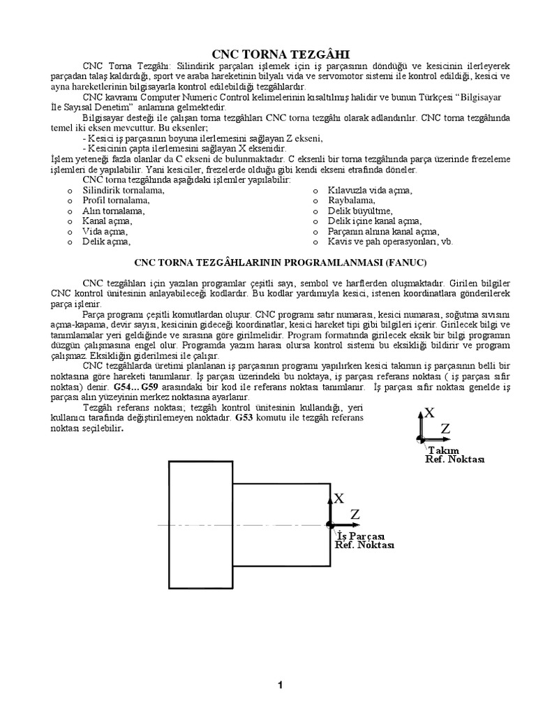 CNC - Torna Temel Bilgiler | PDF