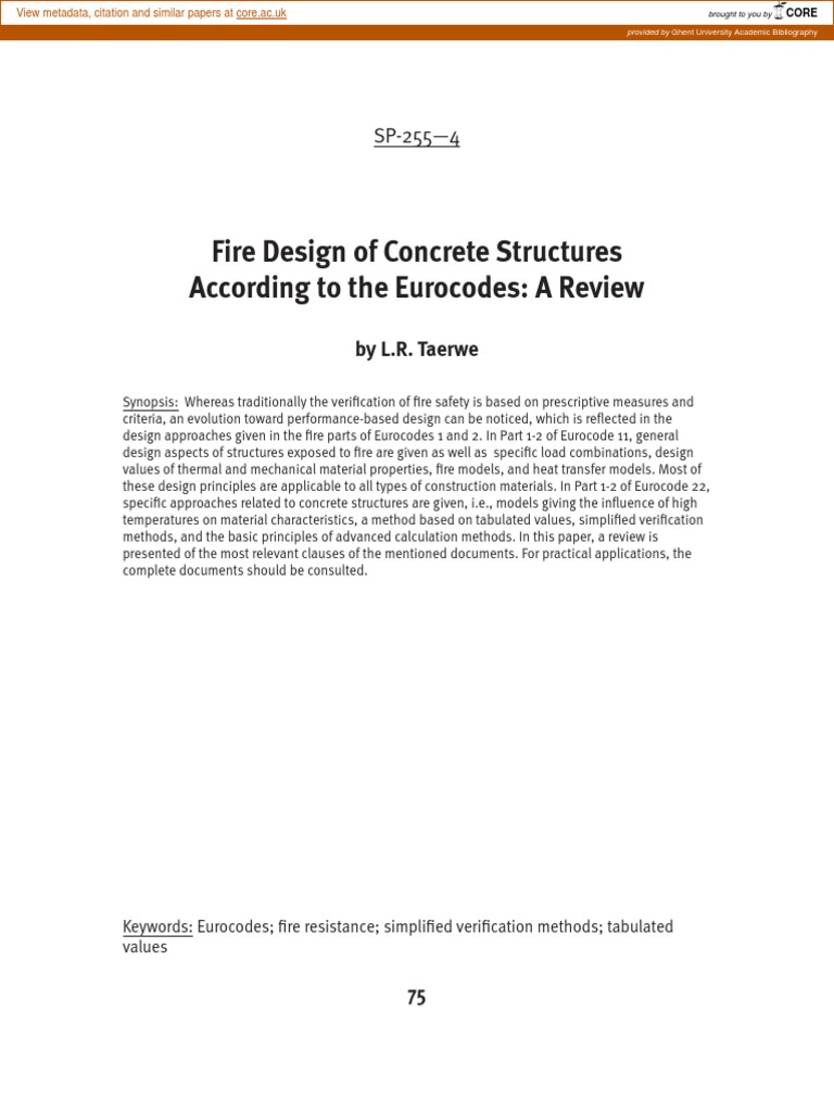 Fire Design of Concrete Structures According To The Eurocodes: A Review ...
